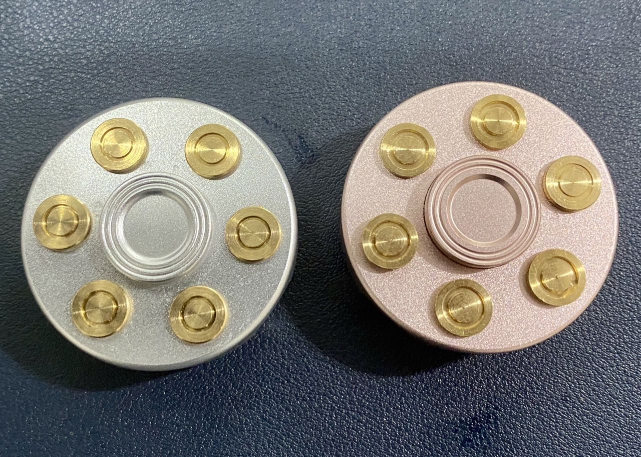 Luminous Fidget Spinner Revolver Brass Aluminum Alloy Finger Spinner ...