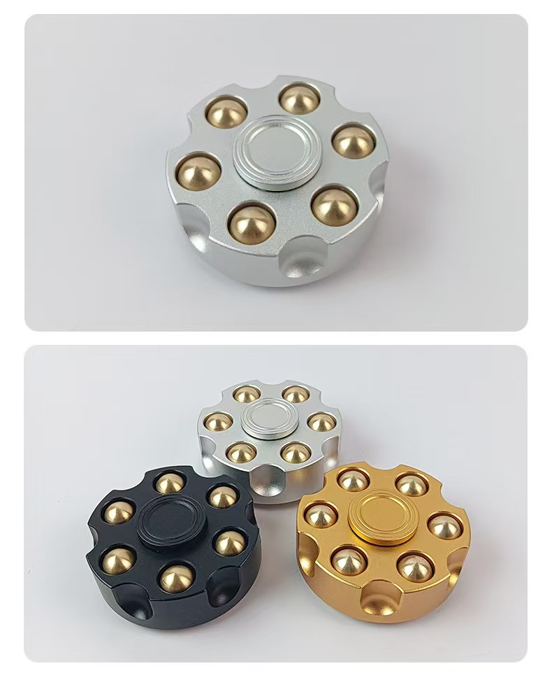 Luminous Fidget Spinner Revolver Brass Aluminum Alloy Finger Spinner ...