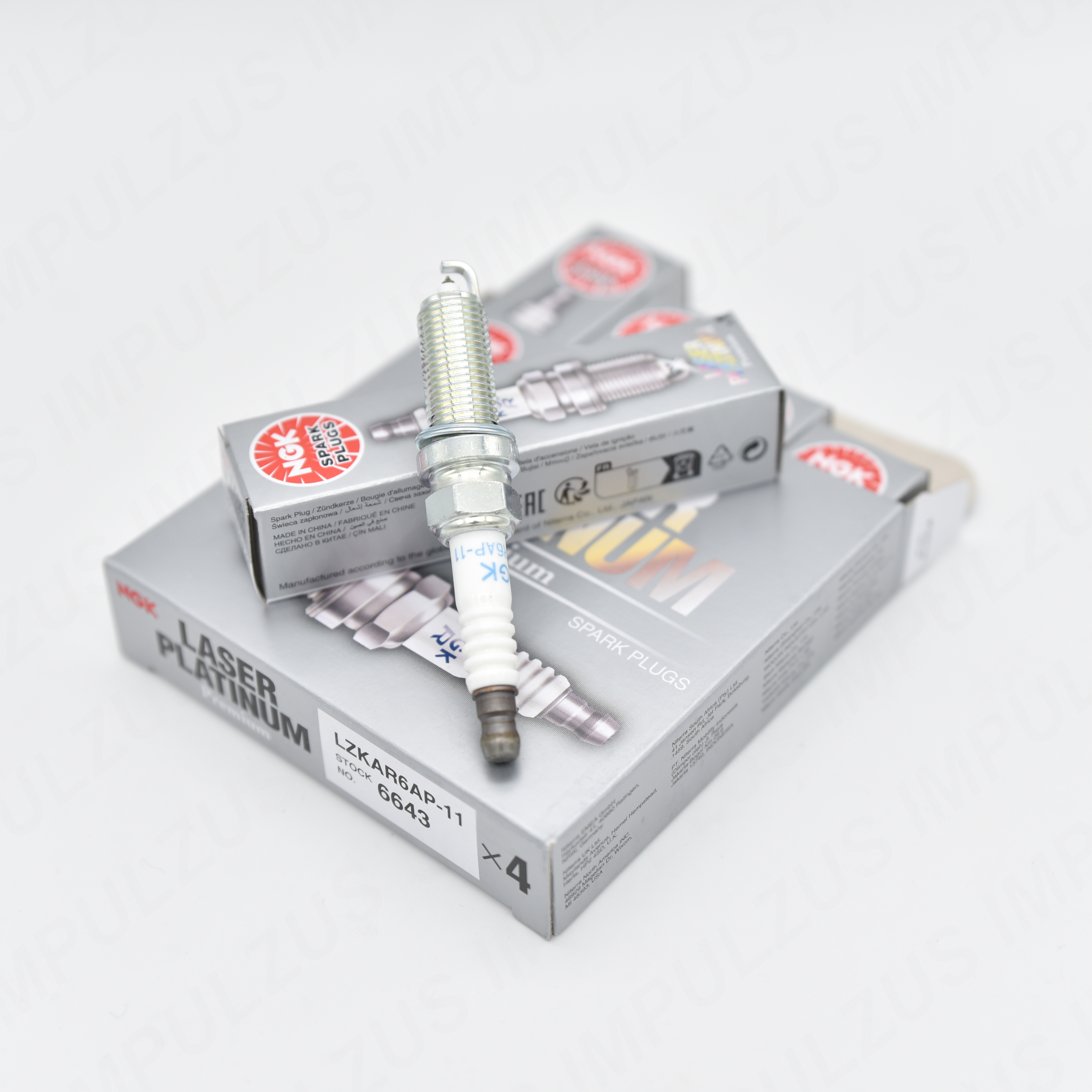100% ORIGINAL NGK 6643 LZKAR6AP-11 Laser Iridium Spark Plug For NISSAN ALMERA/GRAND LIVINA ...