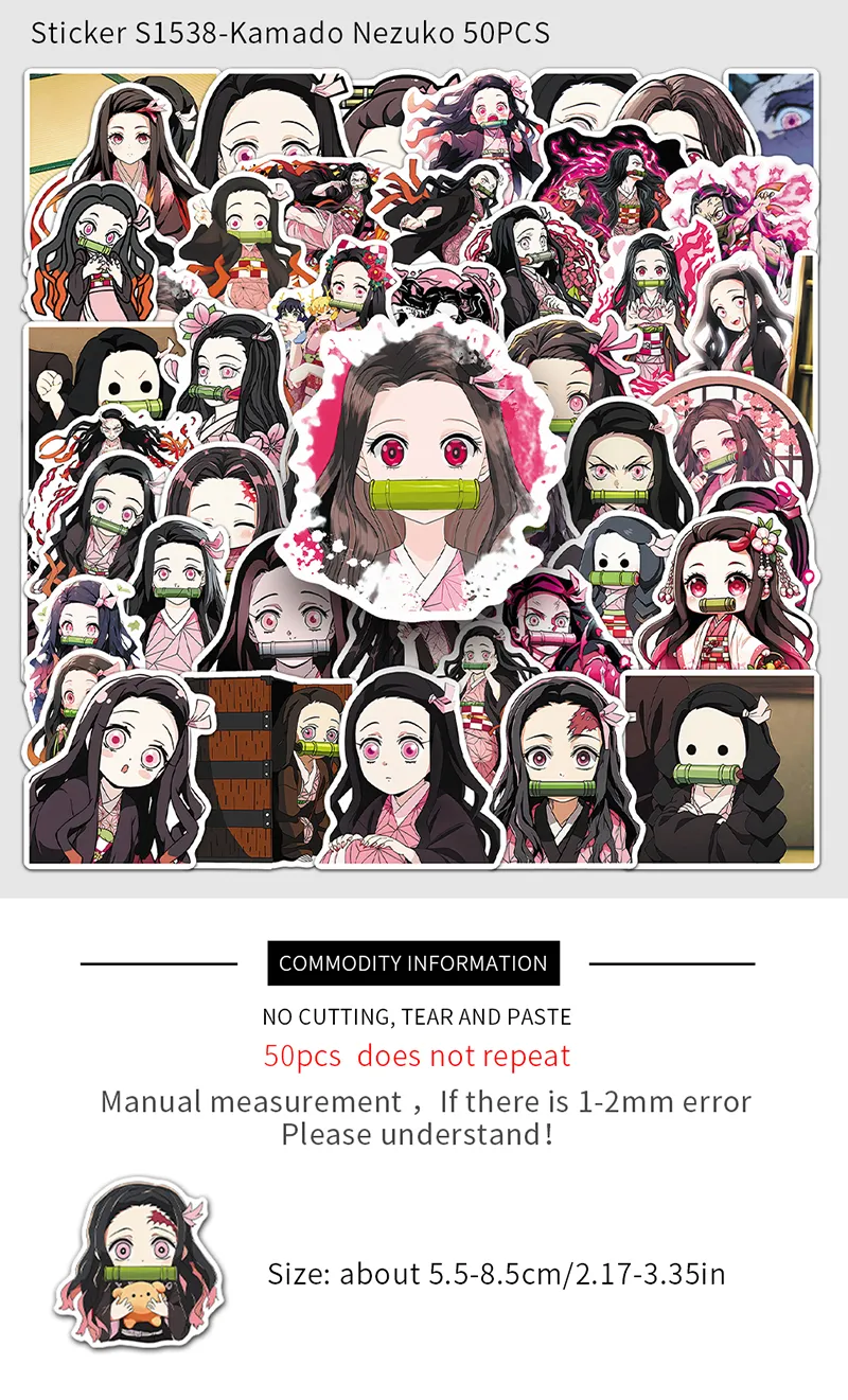 50pcs Anime Kamado Nezuko Stickers DIY Phone Laptop Luggage Skateboard ...