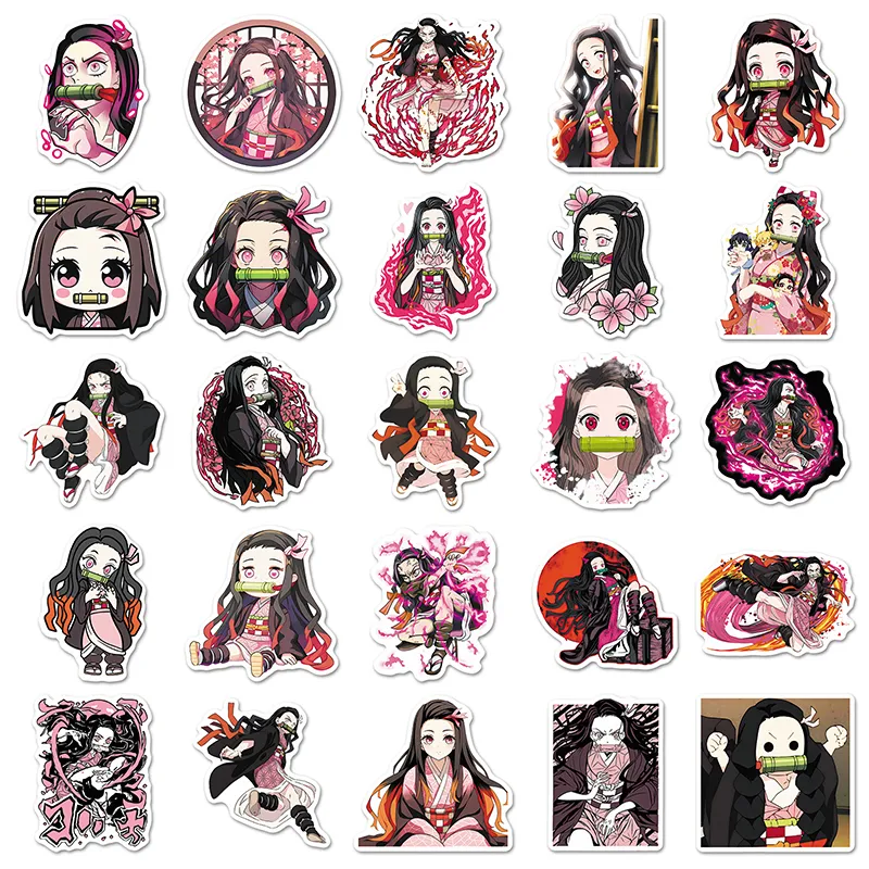 50pcs Anime Kamado Nezuko Stickers DIY Phone Laptop Luggage Skateboard ...