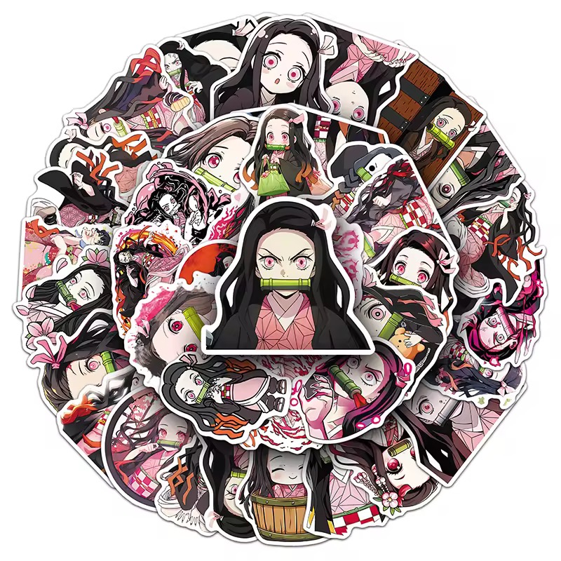 50pcs Anime Kamado Nezuko Stickers DIY Phone Laptop Luggage Skateboard ...