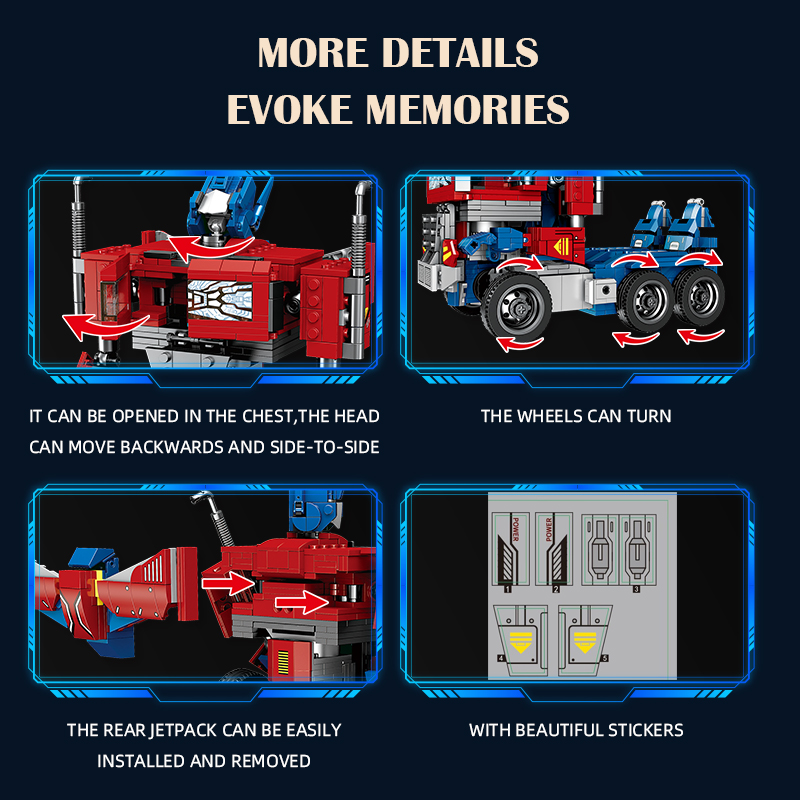 Optimus Prime Transformers Building Blocks 928 Pcs JIE STAR Mecha ...