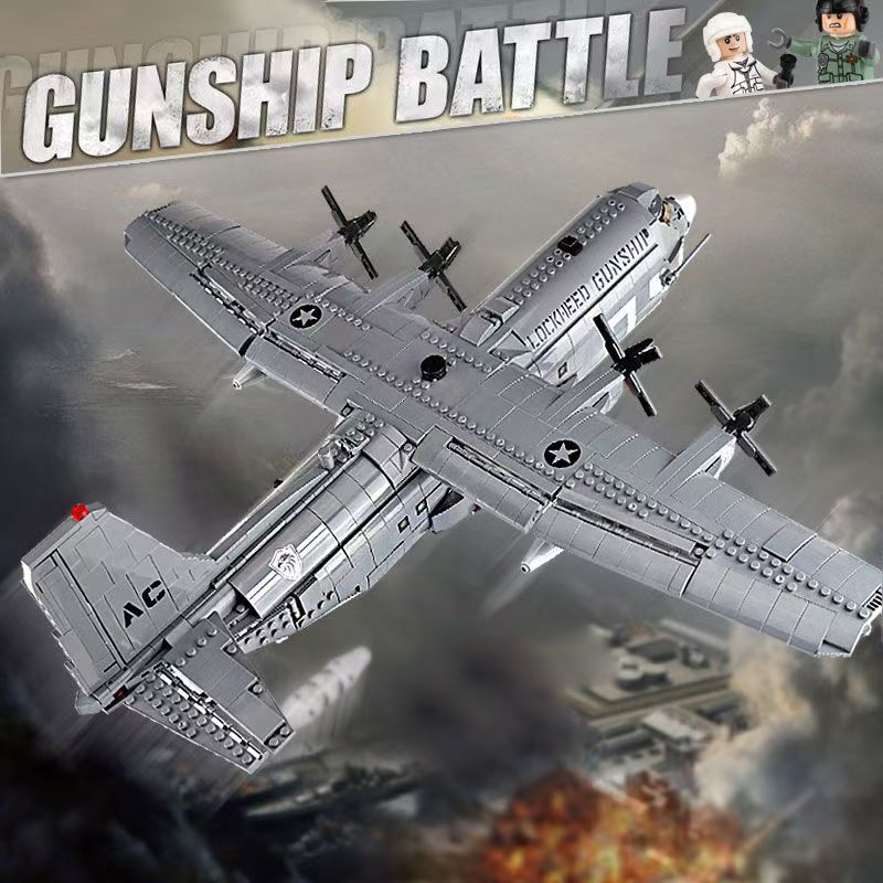 AC-130 Air Gunship Building Blocks 1713 Pcs XINGBAO Plane Bricks Toy ...