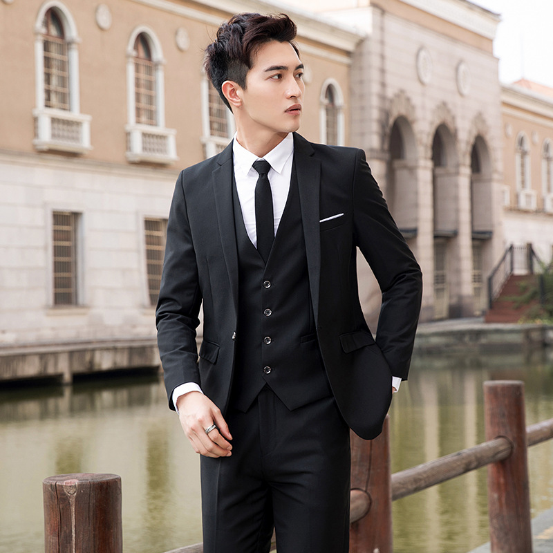 3 Piece Suit Men Blazer Lelaki Set Baju Tuxedo Slim Fit Blazer Man ...
