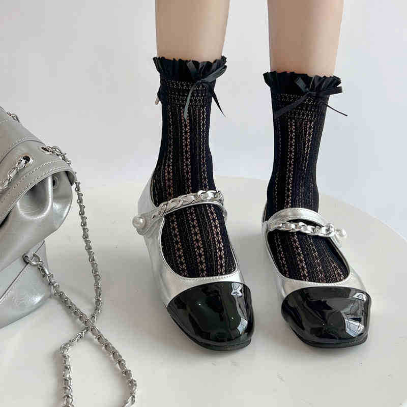Japanese Sweet Lace Socks - JK Lolita Mesh Bow Socks for Women (Summer ...