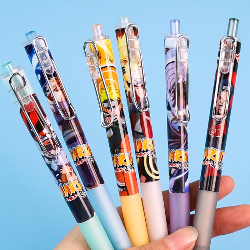 6pcs Naruto Unisex Pen Anime Kakashi Sasuke Sakura Writing Gel Pen ...