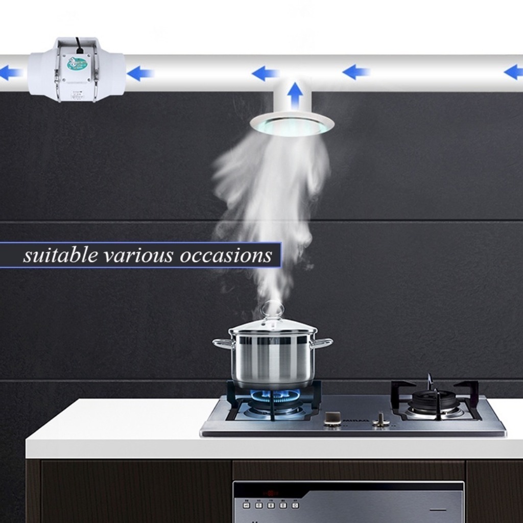 Exhaust Fan 4"/ 6"/ 8" inch High Suction Power Silent Inline Duct ...