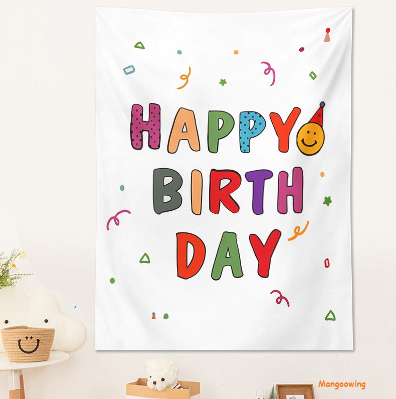 Happy Birthday Wall Hanging Tapestry Custom Birth Party Backdrop ...