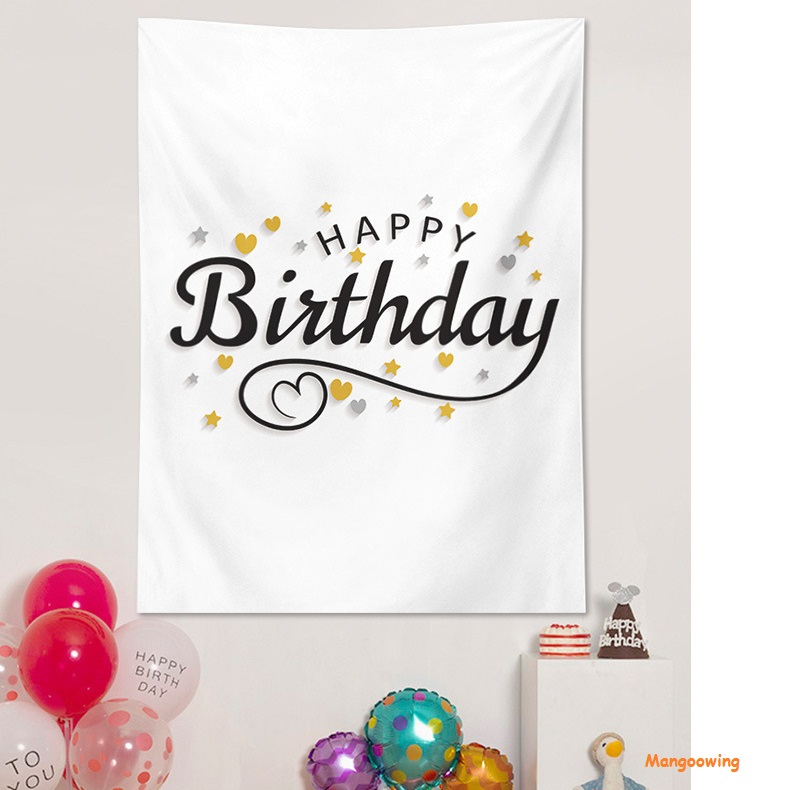 Happy Birthday Wall Hanging Tapestry Custom Birth Party Backdrop ...