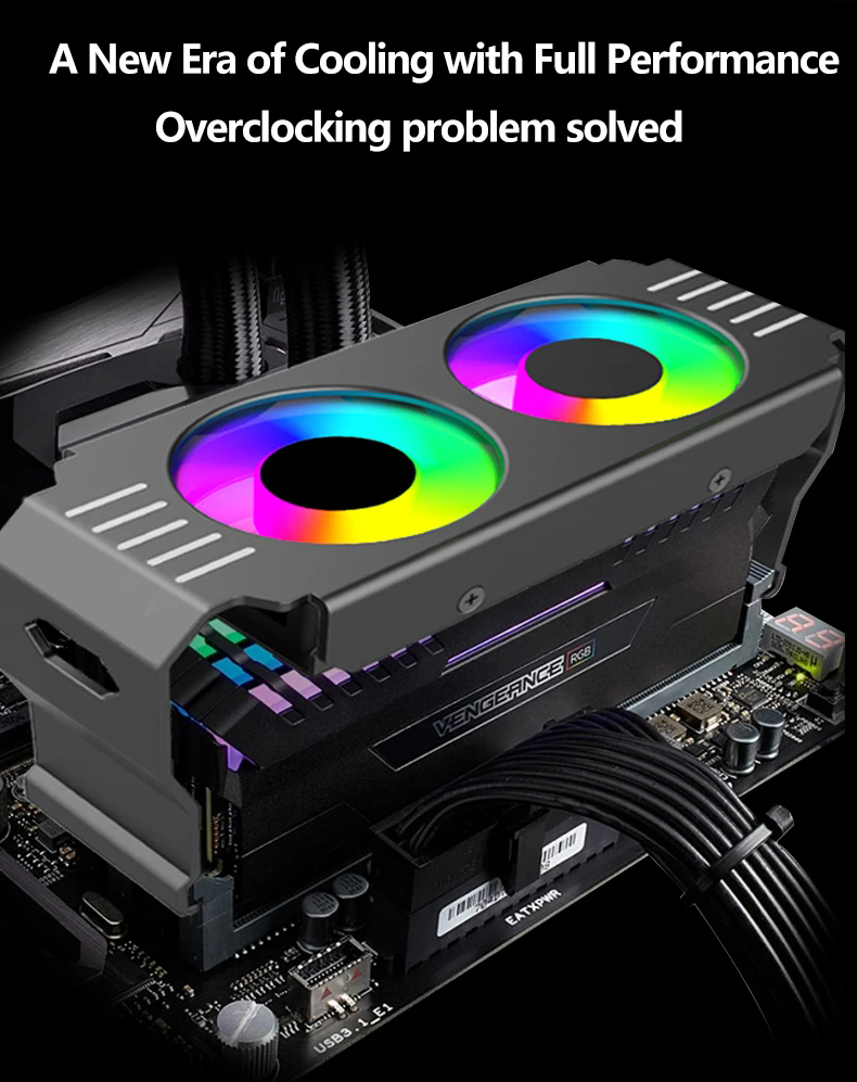 ICE Whale D50 RAM Heatsink Dual 5020 Fans ARGB Light Synchronous Memory ...