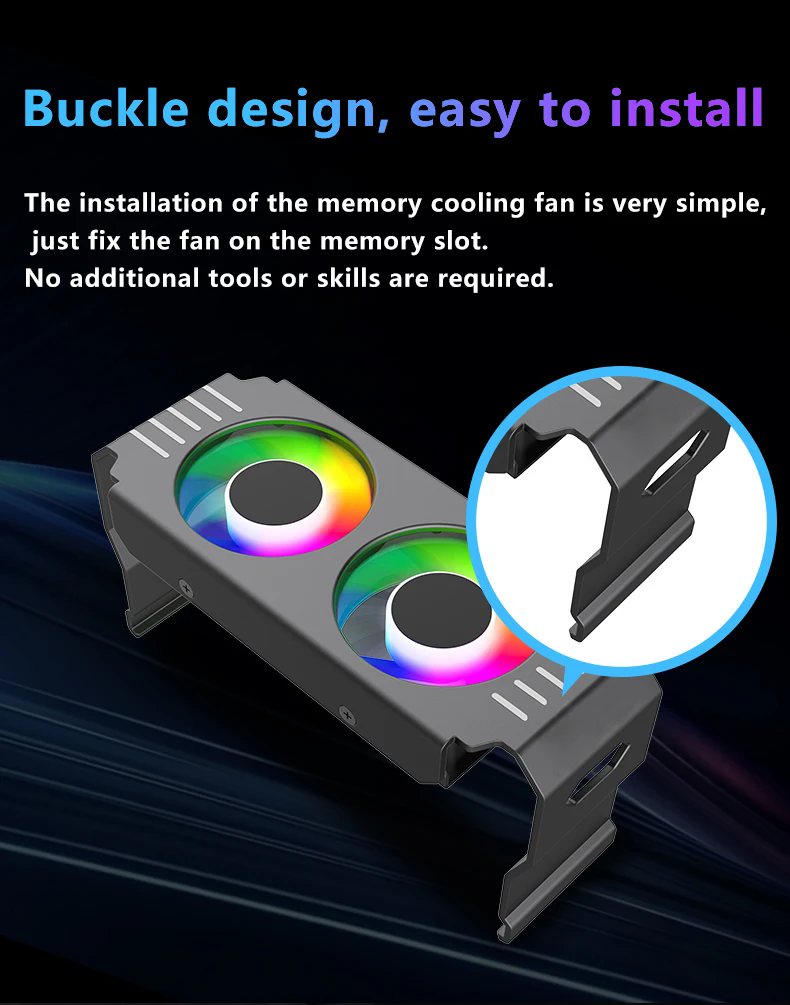 ICE Whale D50 RAM Heatsink Dual 5020 Fans ARGB Light Synchronous Memory ...