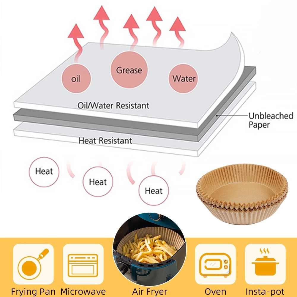 🍕🍕（200pcsFrying paper）Air fryer paper Food frying paper disposable oil ...