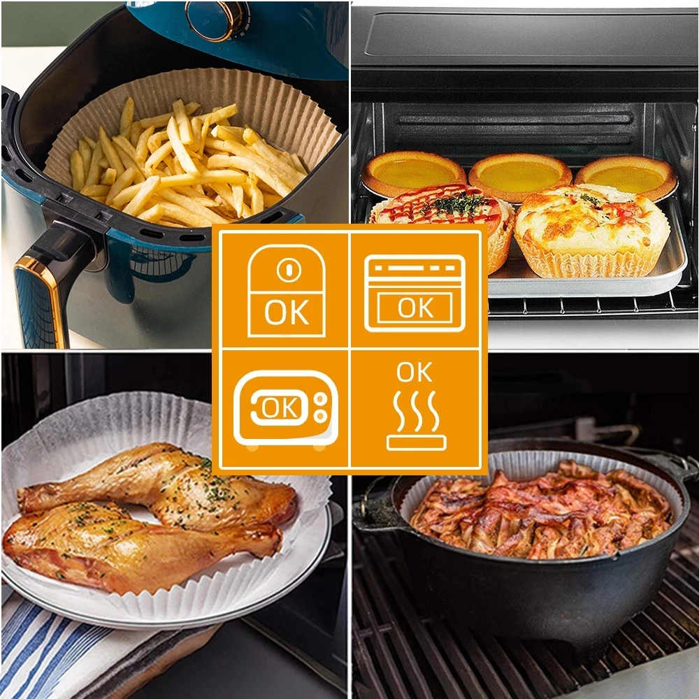 🍕🍕（200pcsFrying paper）Air fryer paper Food frying paper disposable oil ...