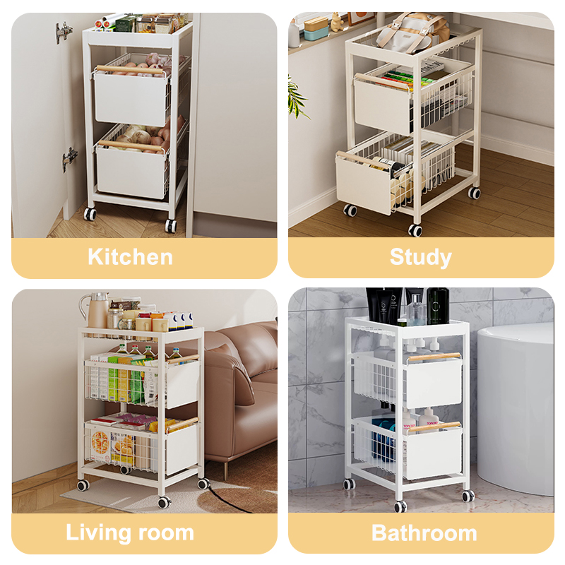 LivinEase Pull Out Basket Cabinet Kitchen Pull Out Drawer Organizer ...