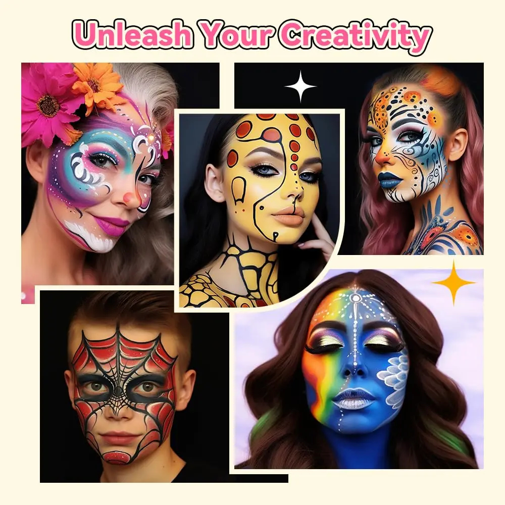 Body Face Painting Kit for Kids Adults,10 Color Face Makeup Palette ...