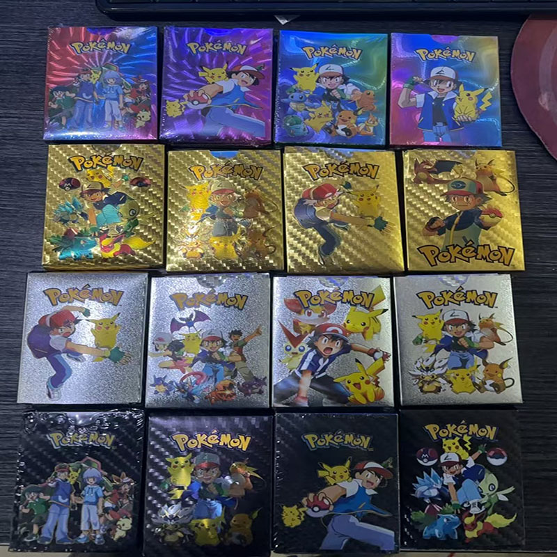 55 PCS Pokemon Cards Metal Gold Vmax GX Energy Card Charizard Pikachu ...