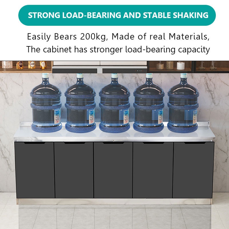 Ready Stock！Grey Industrial Kitchen Stainless Steel Cabinet Pantry Sink ...