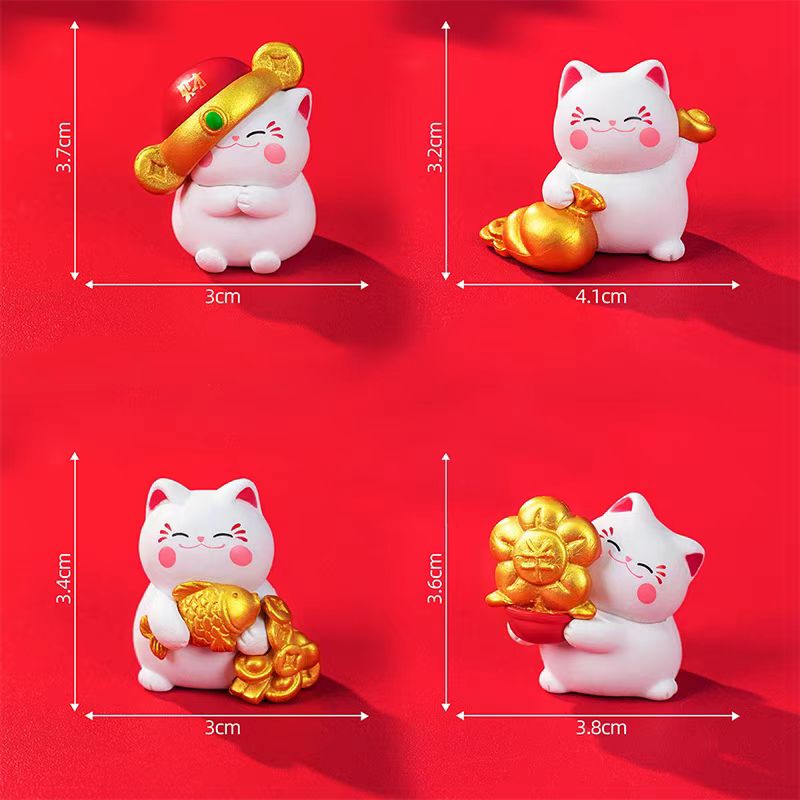 Zen Lucky Cat Desk Ornament - Movable Arm Stress Relief Decor for ...