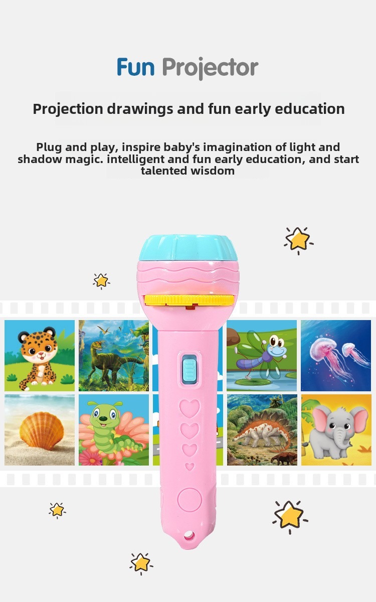 Flashlight Projector Flashlight Light Toy Baby Sleeping Story Book ...