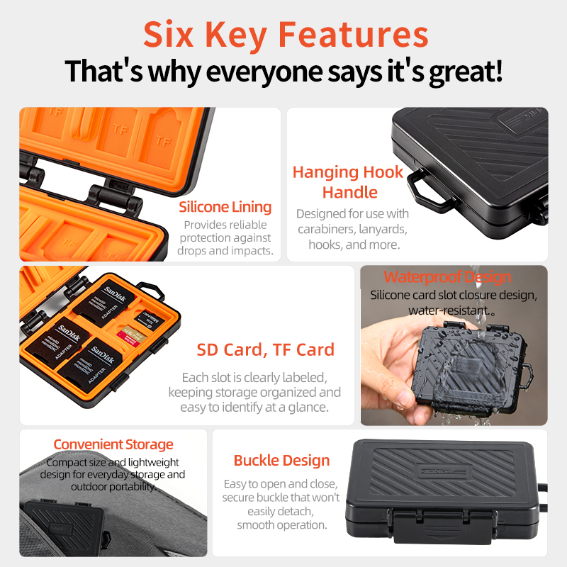 Tf/sd Card Case Protector Memory Card Storage Box Waterproof ...