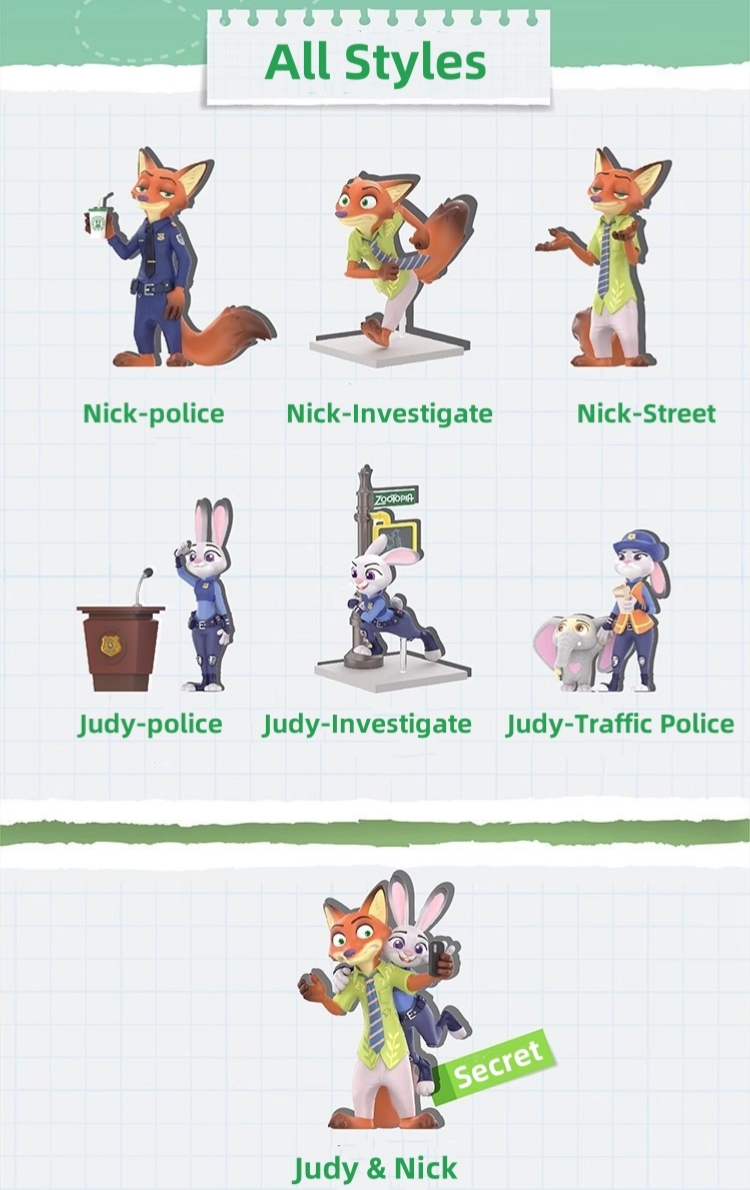 Disney TOPTOY Zootopia Judy & Nick story Series Blind Box Toy ...