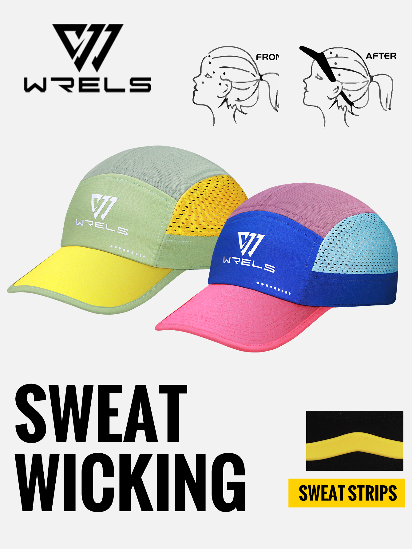 Wrels Marathon Baseball Cap Running Sweat-Wicking Sun Hat Off-Road ...