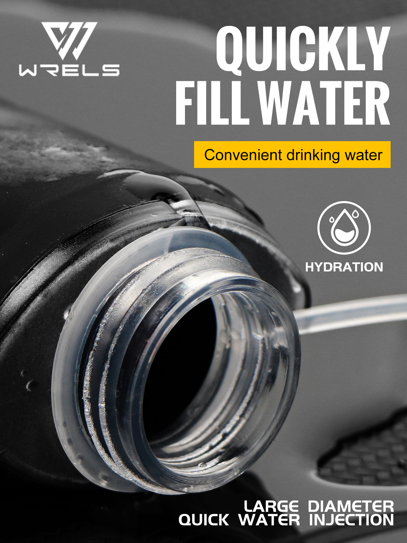 WRELS Foldable Sports Soft Water Bottle Outdoor Hiking Mountaineering ...