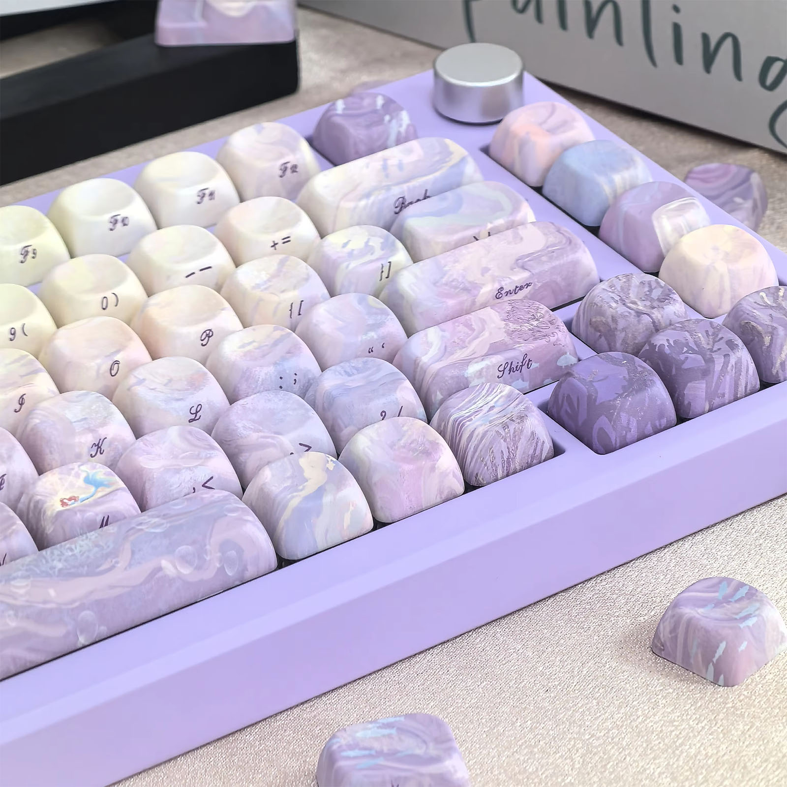 134 Keys Mermaid Keycaps Purple Dreamy Theme MOA Profile PBT Five-side ...