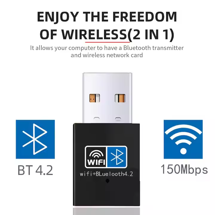 Mini USB Wifi Wireless Adapter 150mbps Bt 4.2 Wifi Dongle Network Card ...