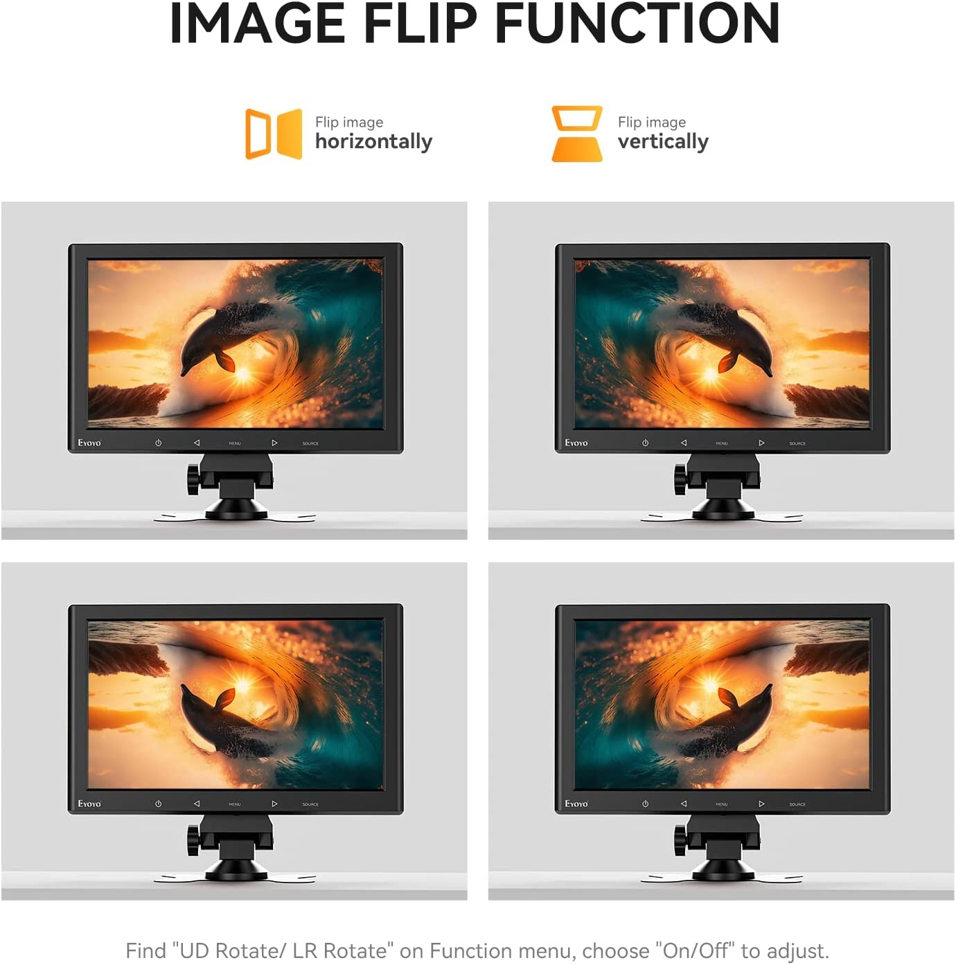 Eyoyo 7 inch Monitor, 1024x600 Small HDMI Monitor, HDMI VGA AV Monitor ...