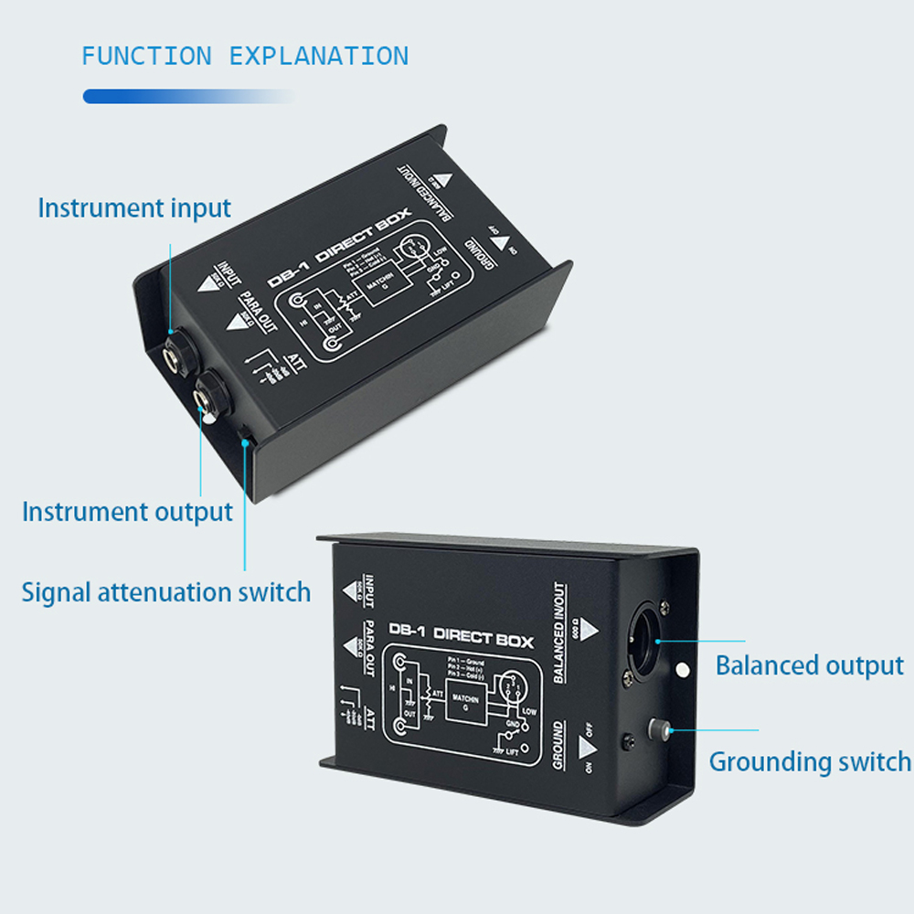 Professional Single Channel Passive DI-Box Direct Injection Audio Box ...