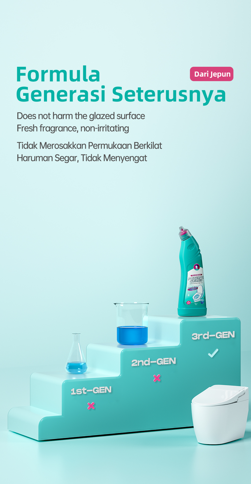 LOGESKI Jenis All-Purpose Pencuci Tandas Tanpa Gosok - Multi-Surface ...