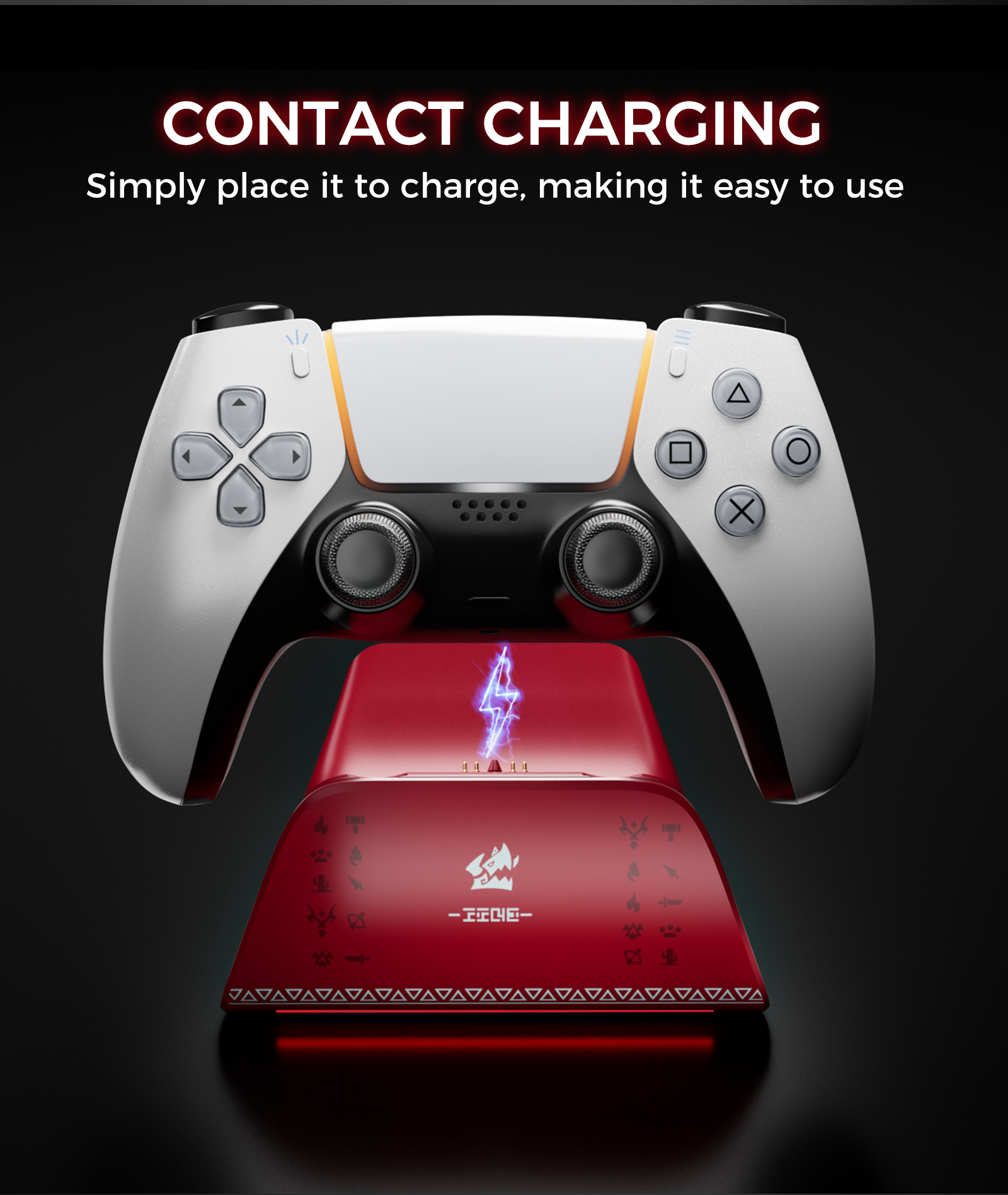 IINE CHARGING STATION FOR PS5 CONTROLLER/Anti-slip Design，LED Indicator ...