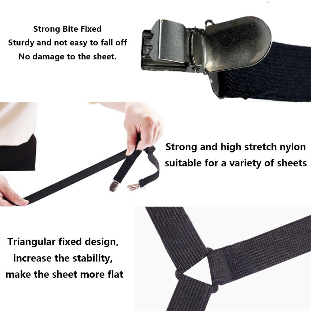 Elastic sheet fasteners to keep sheets flat, adjustable sheet fastener ...