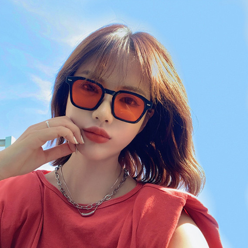 【1PC】Korean Fashion Hip-hop Colored Lens Sun Glasses Men/Women Square ...