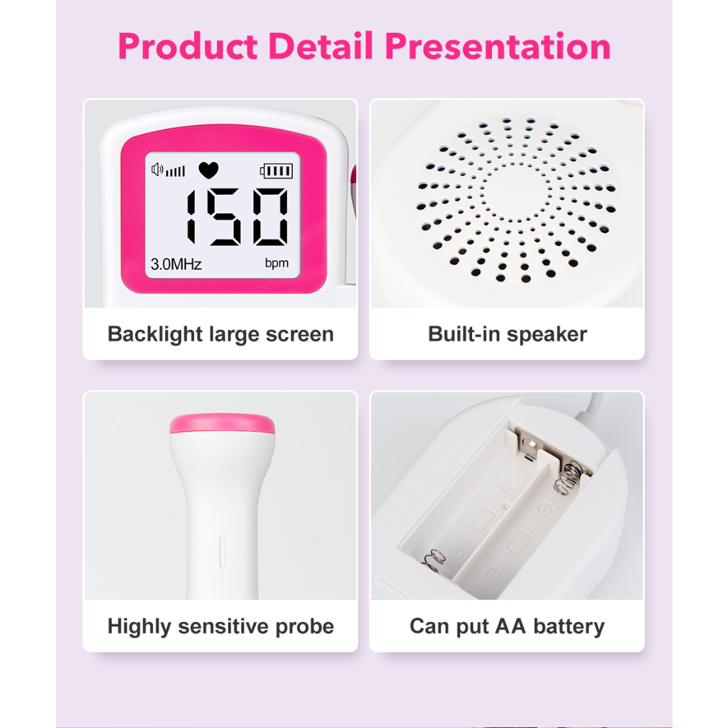 Infant Fetal Doppler Fetal Heart Sound Monitor, Ultrasonic Fetal Heart ...
