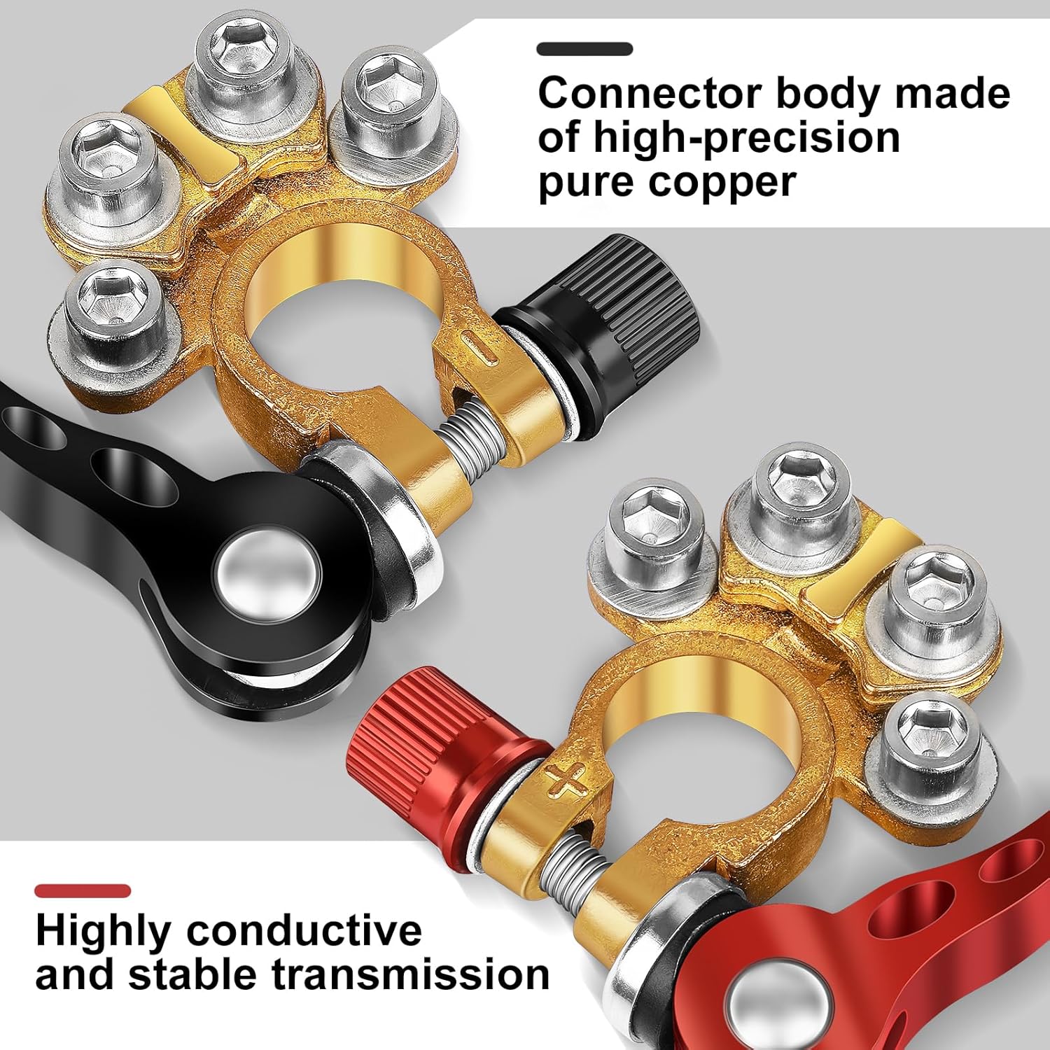 Battery terminal connectors 1 pair, 4 Way Quick Release Disconnect ...