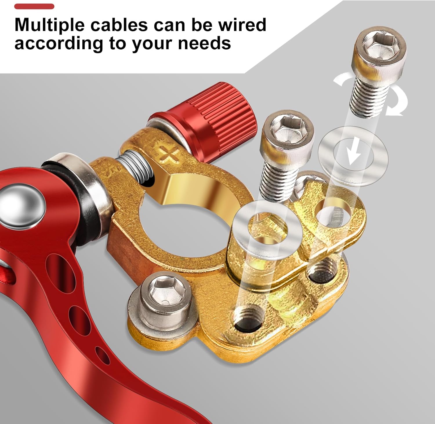 Battery terminal connectors 1 pair, 4 Way Quick Release Disconnect ...