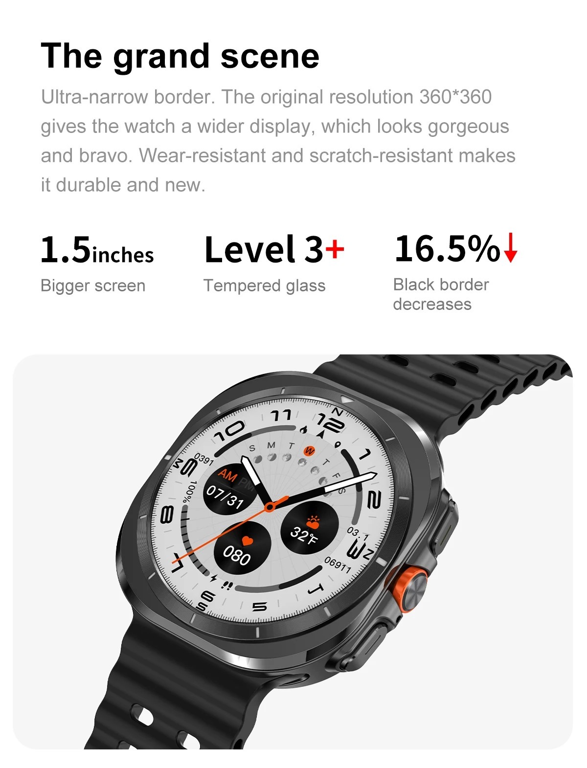 XIAOMI New GPS Smart Watch Samsung Galaxy W7 Ultra AMOLED Compass Men ...