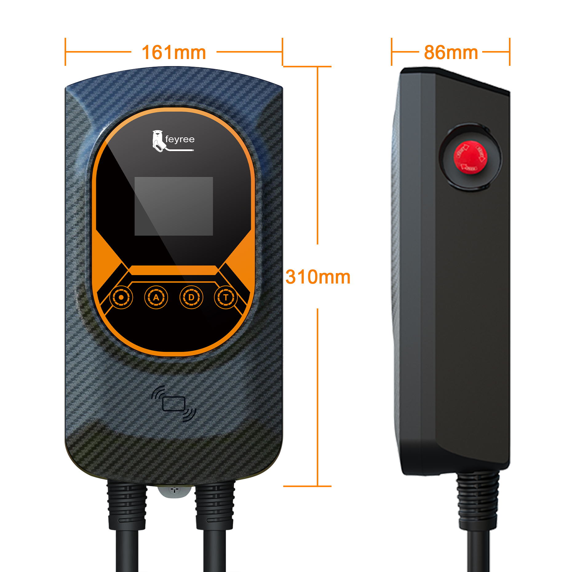 feyree EV Charger 22KW 32A 3 Phase EVSE Wallbox Electric Vehicle Car ...