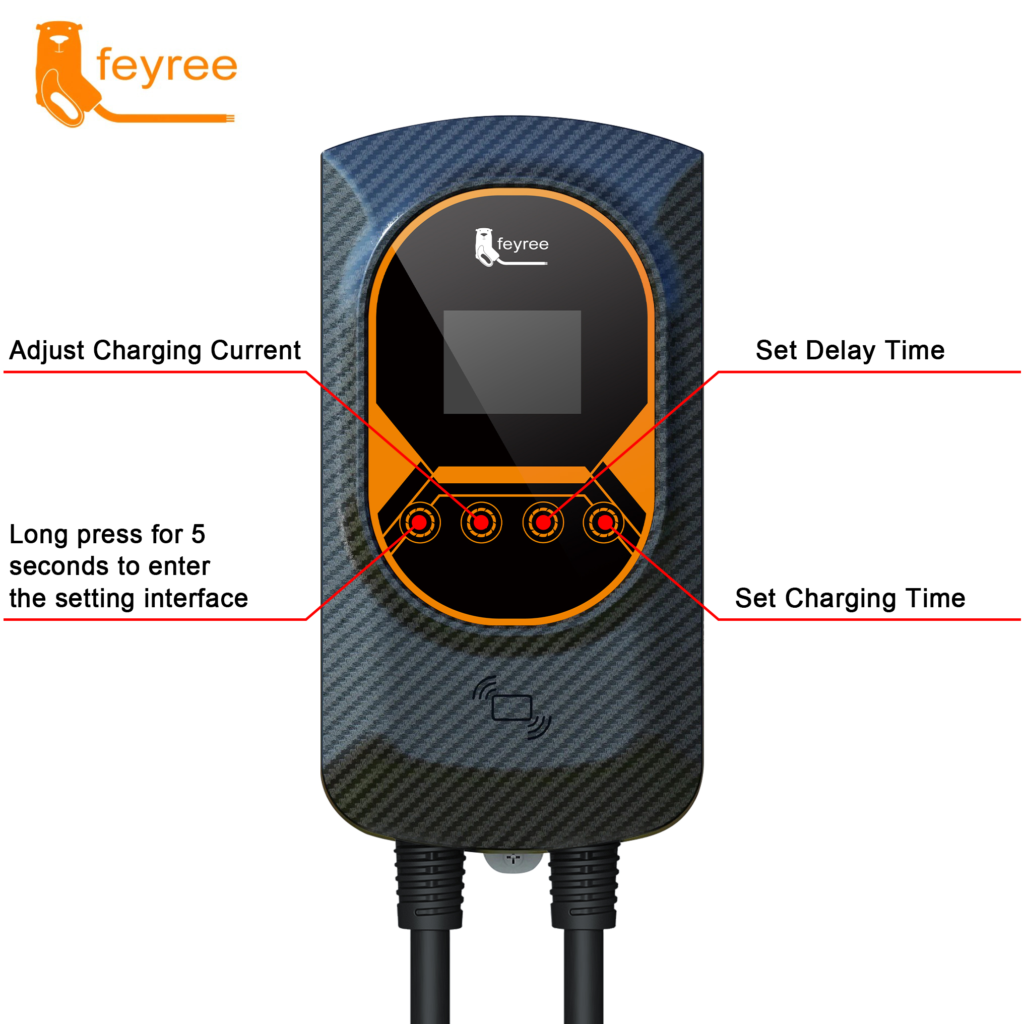 NEW feyree EV Charger 32A 7.6KW Electric Vehicle Car Charger EVSE ...