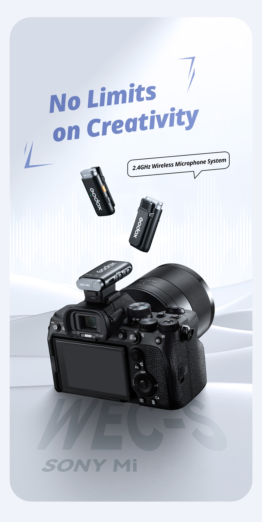 Godox WEC-S Sony Mi Hot Shoe 2.4GHz-Wireless Microphone System for ...