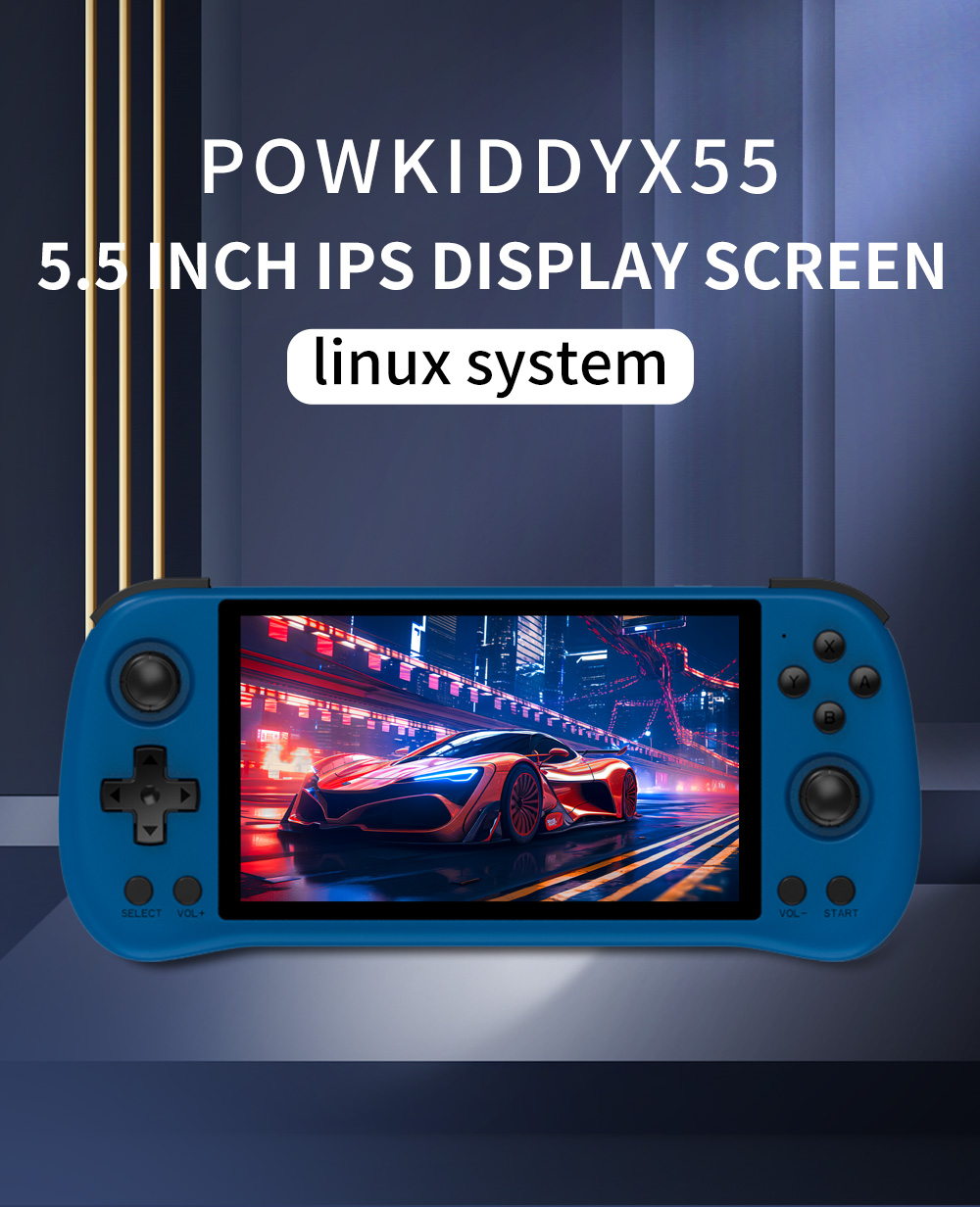 POWKIDDY X55 Linux Retro Handheld game console 5.5 Inch IPS Screen WIFI ...
