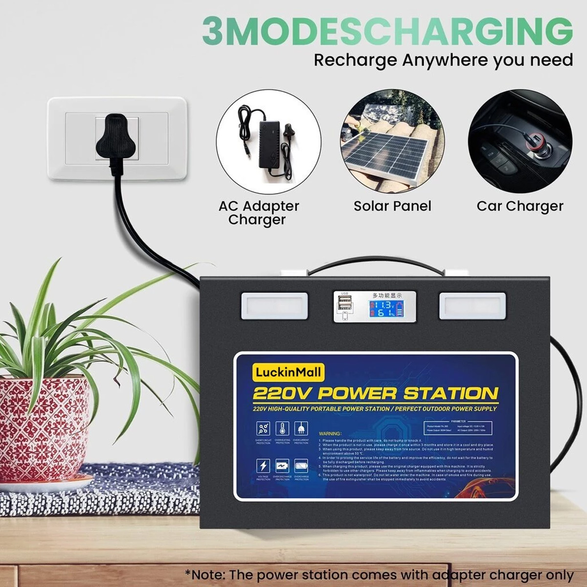 Portable Power Station 1200W AC 220V Output Emergency Backup Powerbank ...