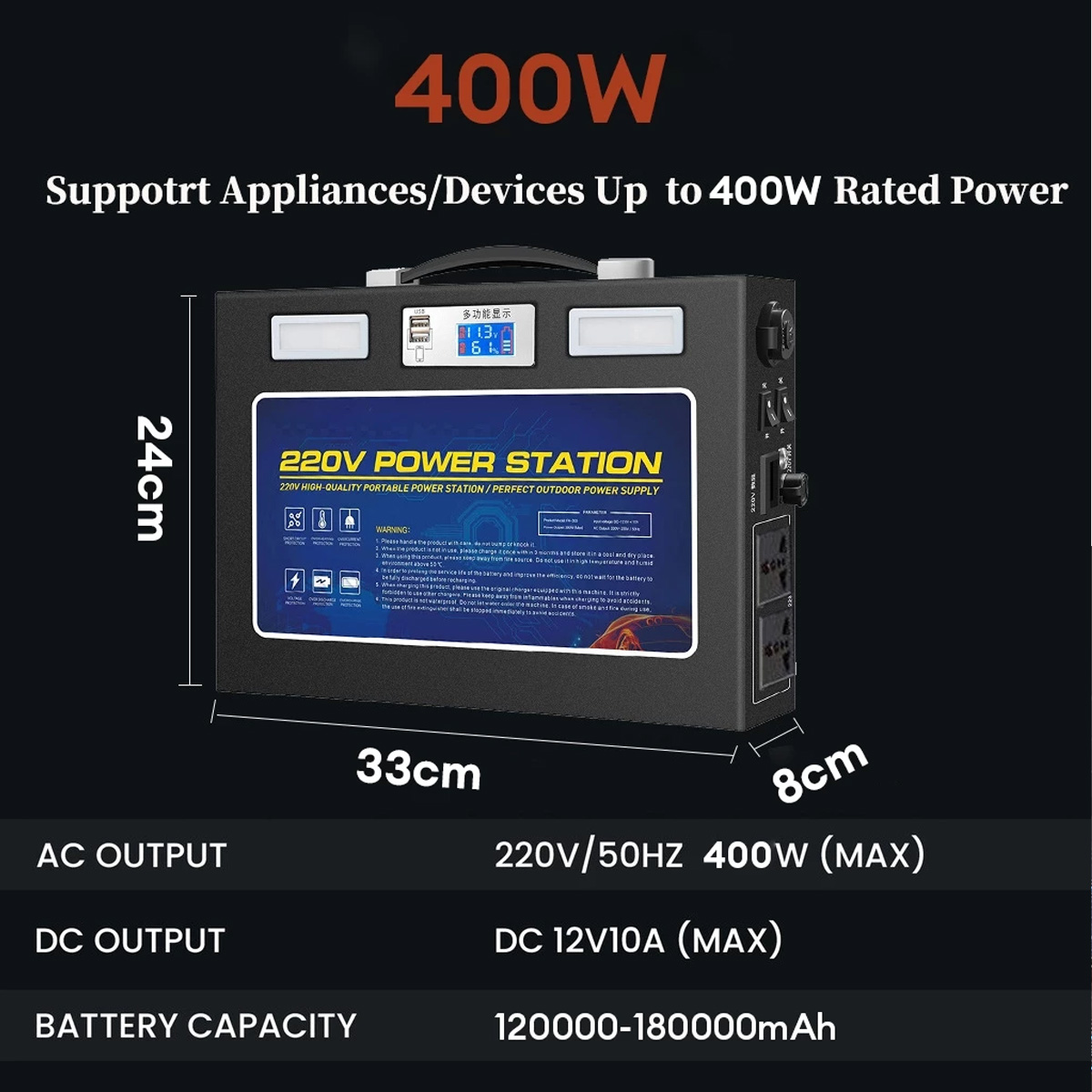 Portable Power Station 1200W AC 220V Output Emergency Backup Powerbank ...
