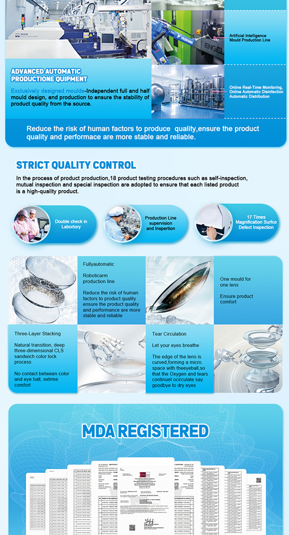 【14.0-14.5mm+0.00~-6.00+Blue/Green】UYAAI Colored Contact Lens Apex ...