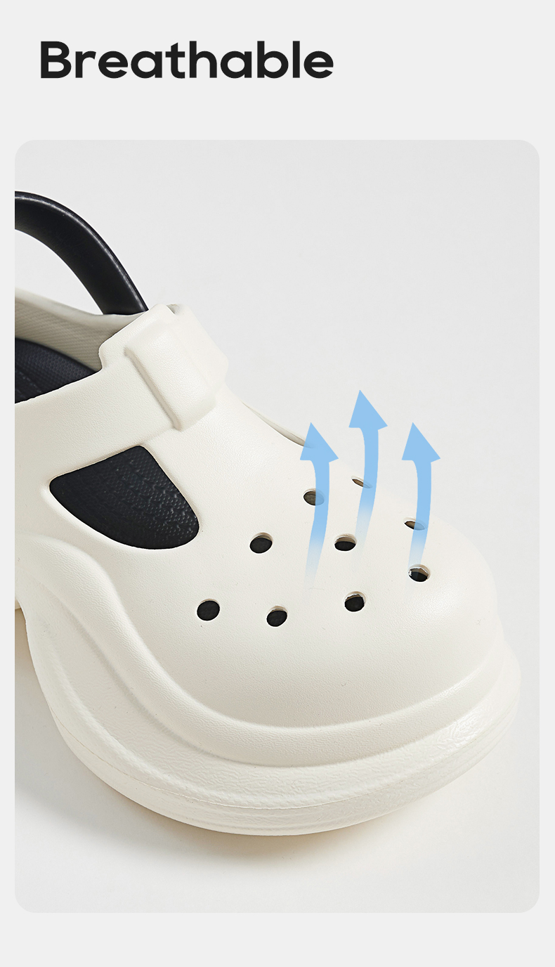 UTUNE Super Thick Sole Hole Shoes Women Lazy Half Slippers Summer ...
