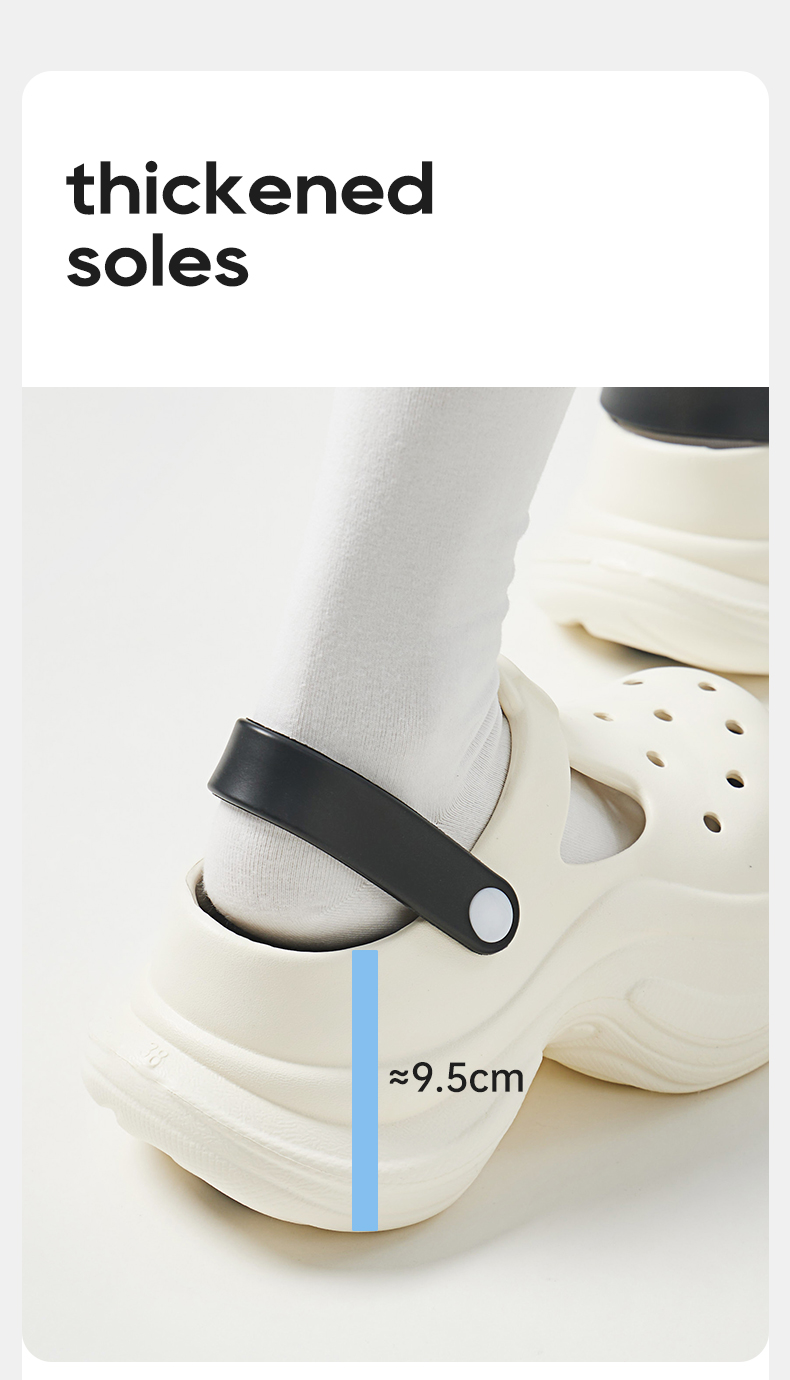 UTUNE Super Thick Sole Hole Shoes Women Lazy Half Slippers Summer ...