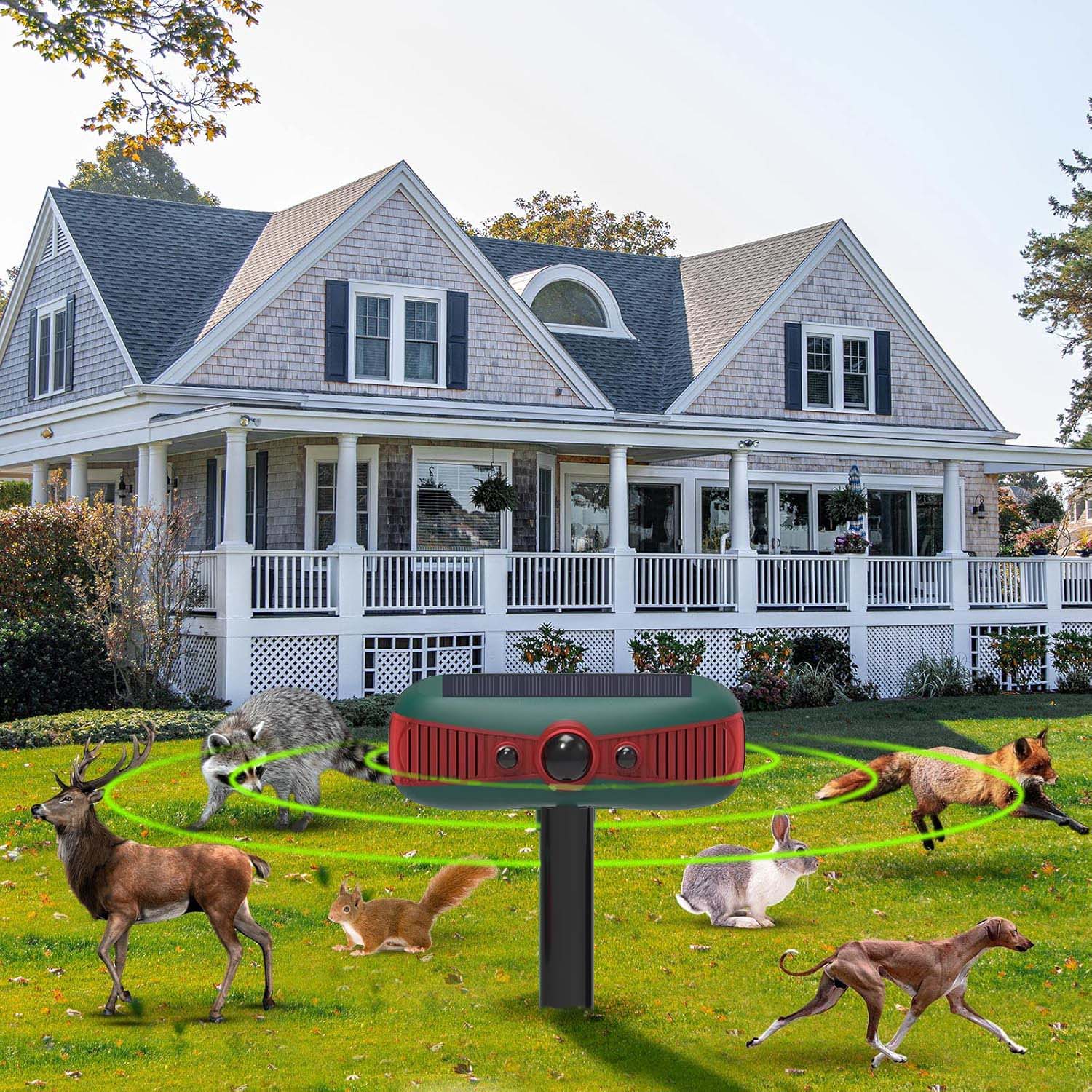 【2025 sensing sound wave】Ultrasonic Monkey Repellent PIR Sensor ...